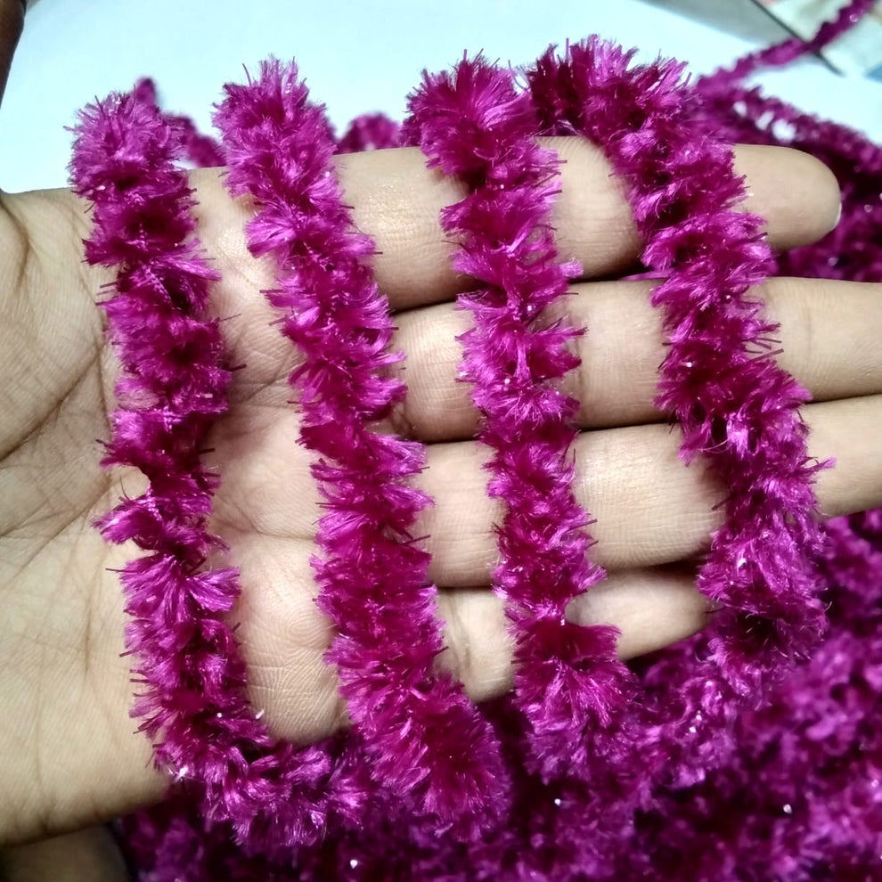 Mejantha Pink Colour Feather Wool Yarn for Crochet, Knitting, Rangoli ...